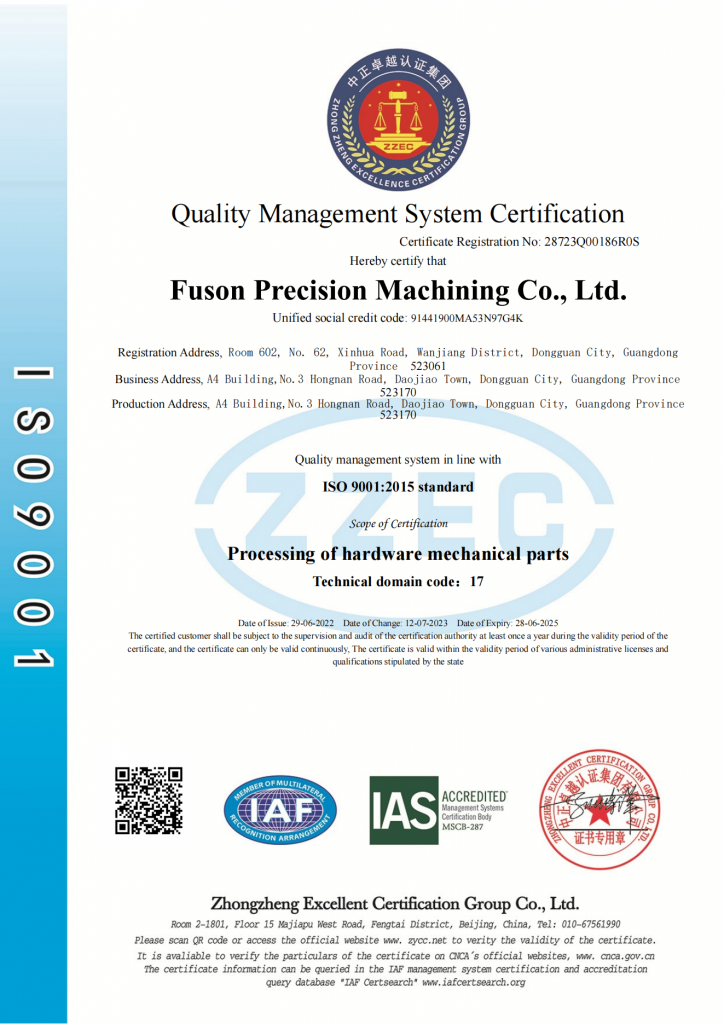 Quality | Fuson cncmachining